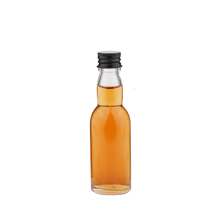 50ml Miniature Round Shape Empty Mini Glass Wine Bottles For Whisky Liquor Alcohol Spirits High