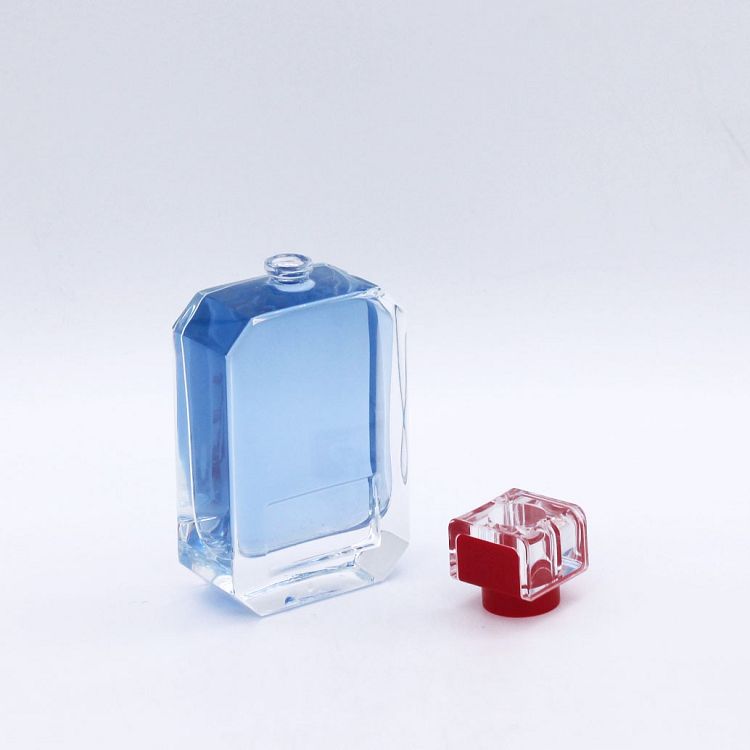 irregular shape transparent bottles with rectangle groove glass perfume ...