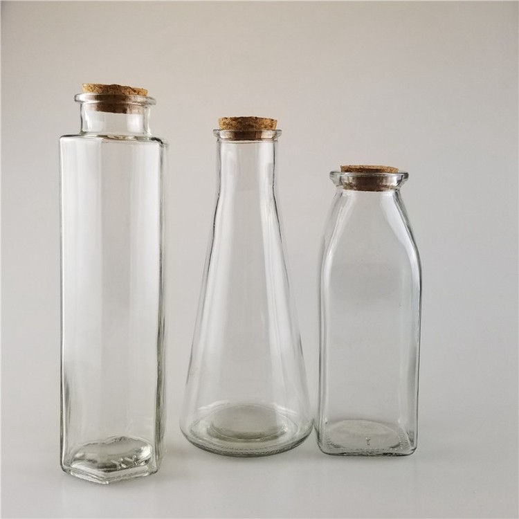 350 ml Hexagonal Shape Clear Drinking Custom Beverage Glass Bottle with ...