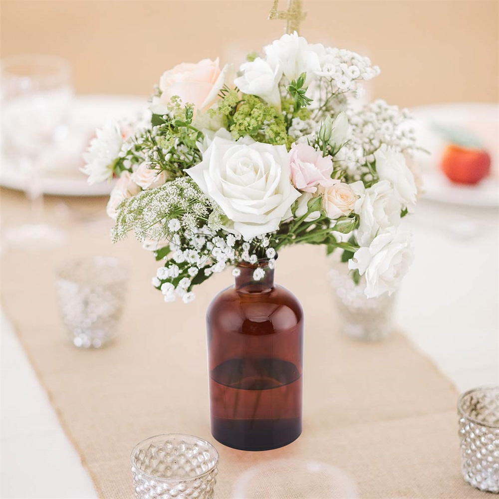 Home Decor 65ml Small Round Amber Glass Vase vintage cheap amber glass ...