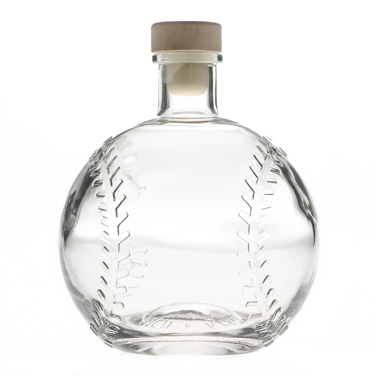Baseball Shaped Clear Empty 750ml glass foreign liquor bottle 75cl ...