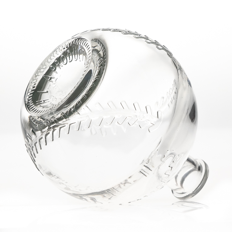 Baseball Shaped Clear Empty 750ml glass foreign liquor bottle 75cl ...