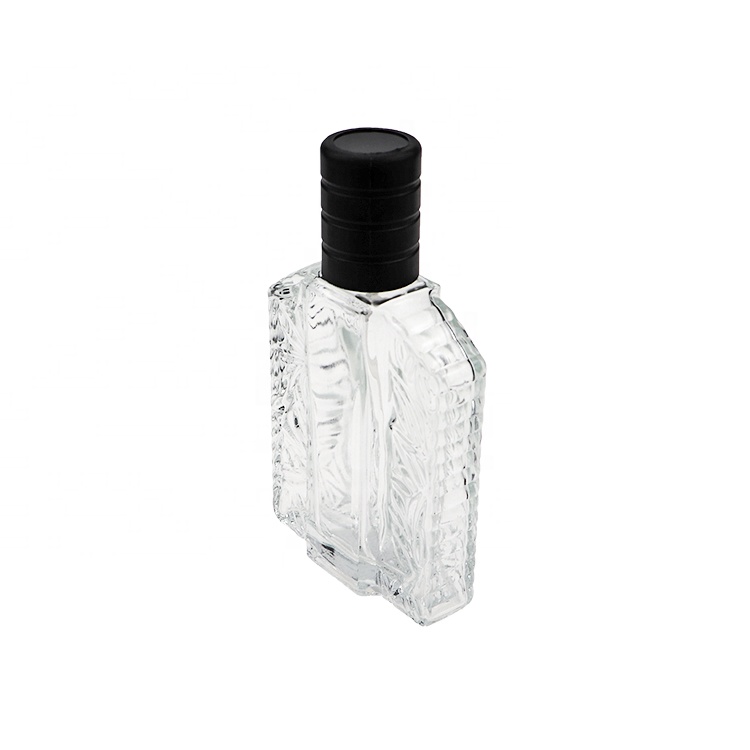 Square 90ml Clear Glass Embossed Fancy Perfume Spray Bottle, High ...