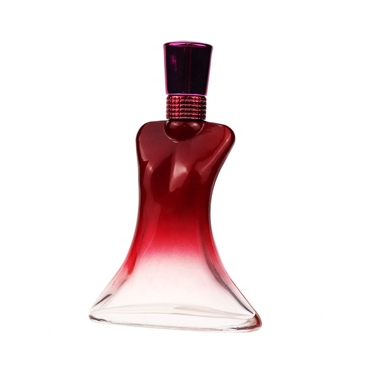 Classical Fashion Gradient Empty Woman Body Shape Perfume Bottle 50 Ml With Red Cap High