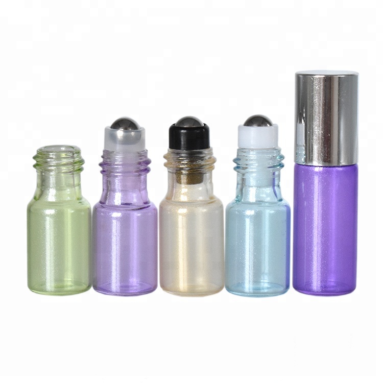Free sample 3ml 5ml pearl light color glass roller bottle essential oil ...