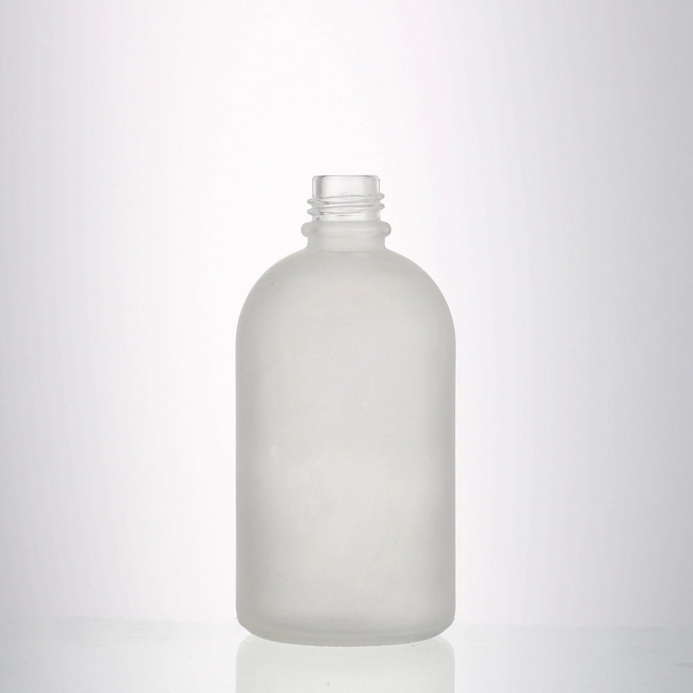 Custom cheap price 250 ml 350 ml spray white frost glass boston bottles ...