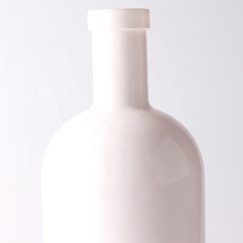 New Design Unique White Color Glass Bottle 750ml Liquor Bottle With ...