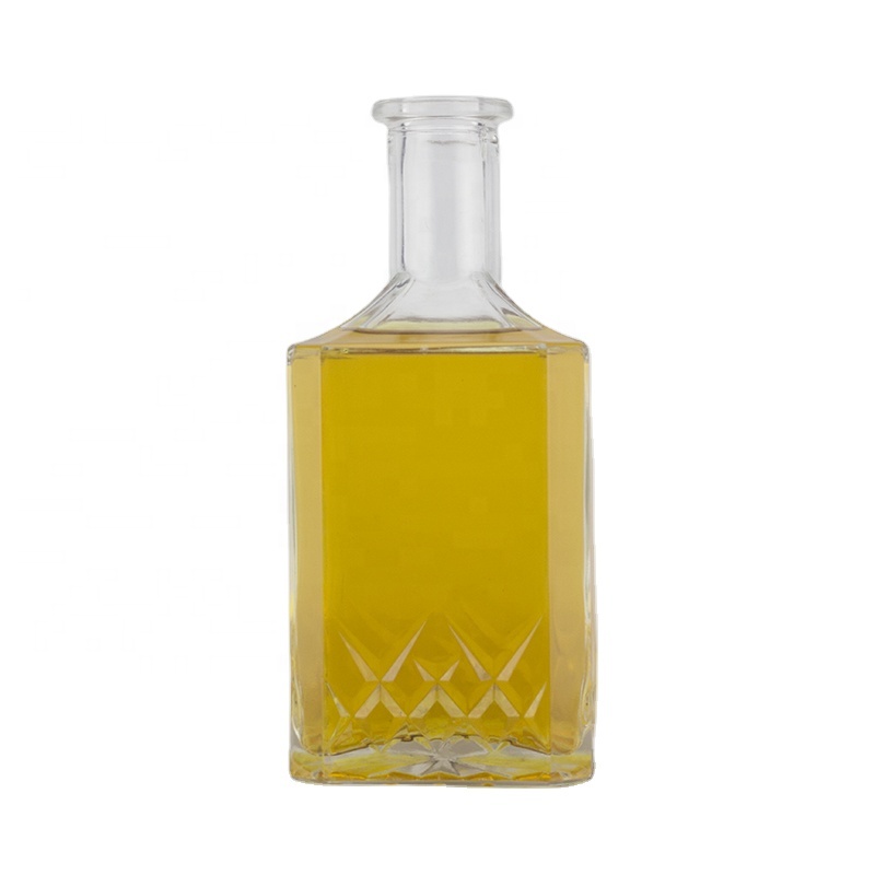 700ml 70cl China Factory Elegant Square Embossed Glass Bottle For ...