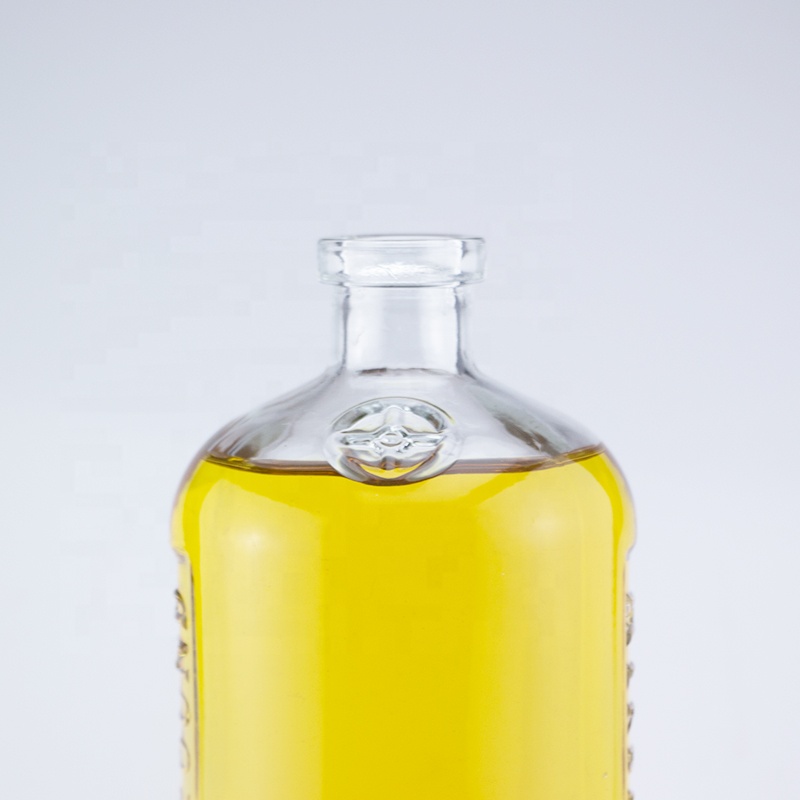 Crystal Transparent Round Shape 750ml 75cl Embossed Design Liquor ...