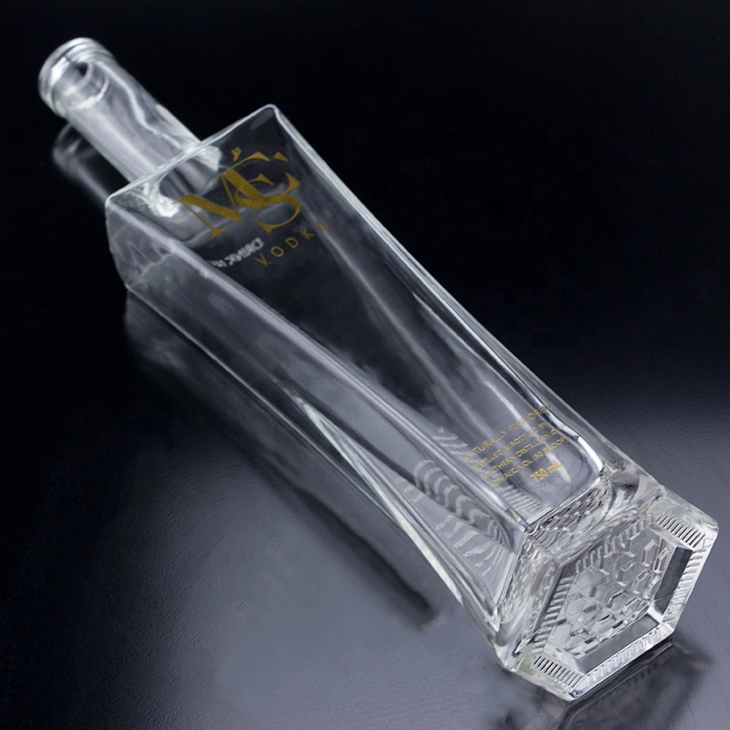 750ml Long Neck Custom Decal Design Unique Shape Vodka Glass Bottle For ...