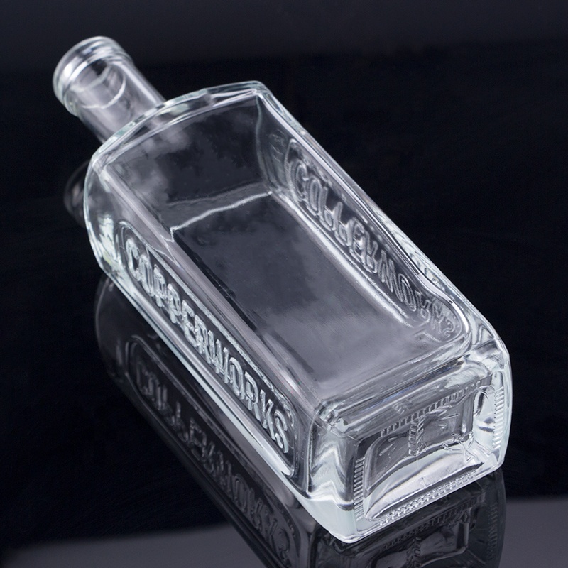 Customized Embossed Logo Square Shape Vodka Whiskey Gin Rum Tequila ...