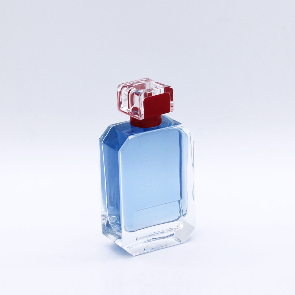 irregular shape transparent bottles with rectangle groove glass perfume ...