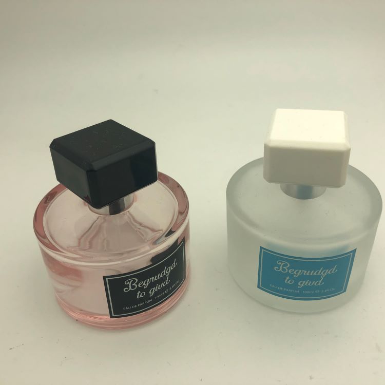 Sunrise frosted round shape perfume bottle 50ml with sticker and cap ...