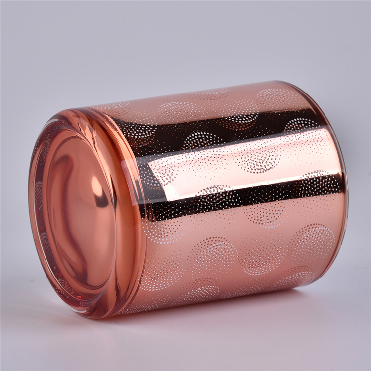 Rose Gold Candle Jars Glass with Silkscreen Printing,High Quality Glass ...