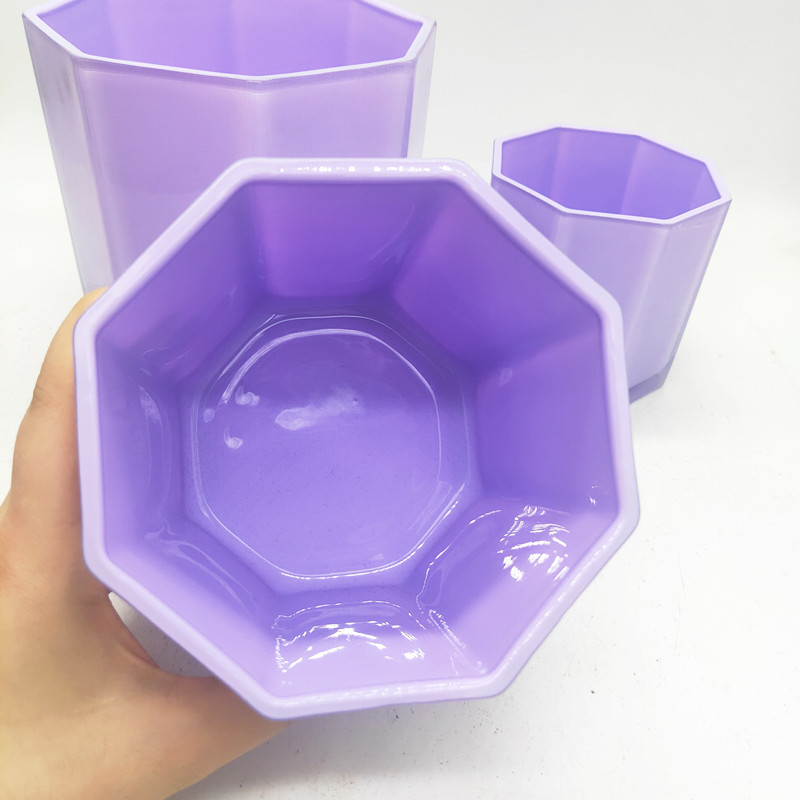 Custom color candlestick Octagon glass jar series,High Quality Glass ...