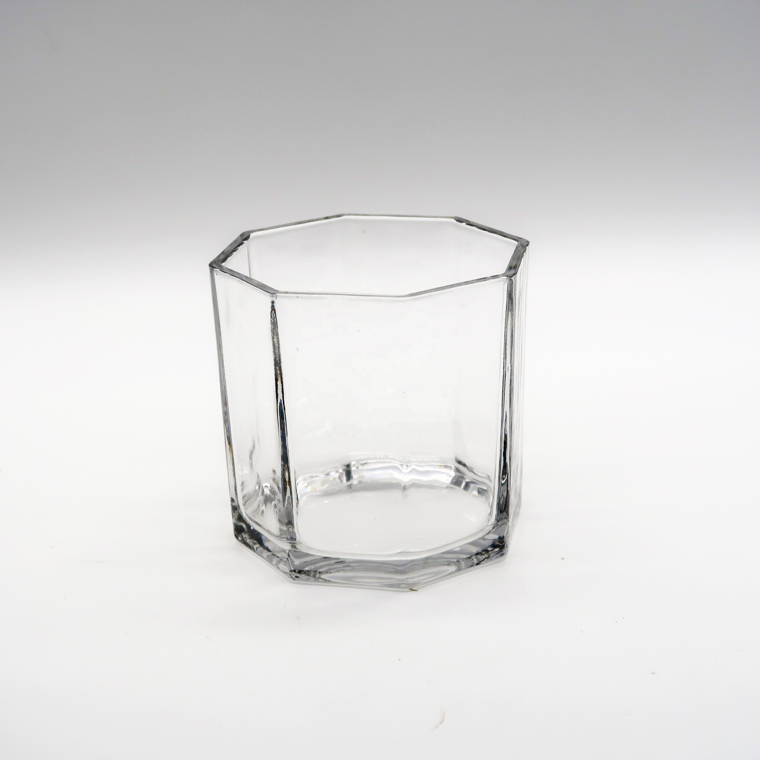 Octagonal Shape Glass Candle Holder Large Glass Jar For Candle Making ...