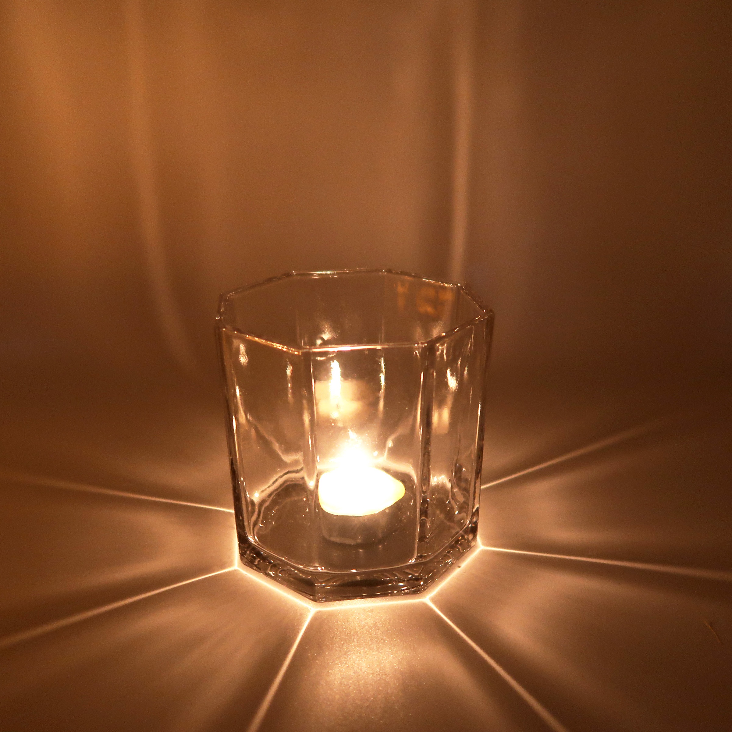 Octagonal Shape Glass Candle Holder Large Glass Jar For Candle Making ...