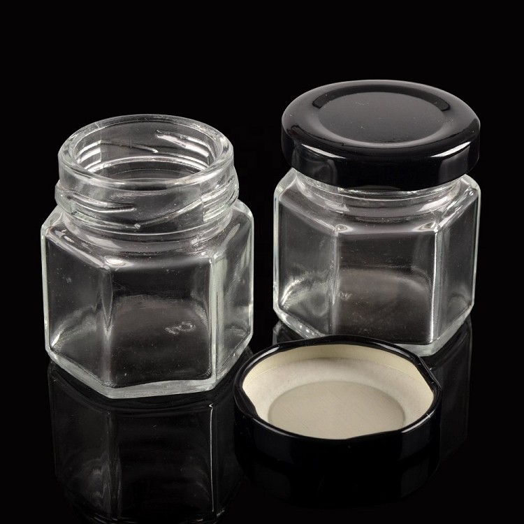 Mini Sample Jar 1.5OZ 2OZ Hexagonal Magnetic Glass Spice Jar Set with ...