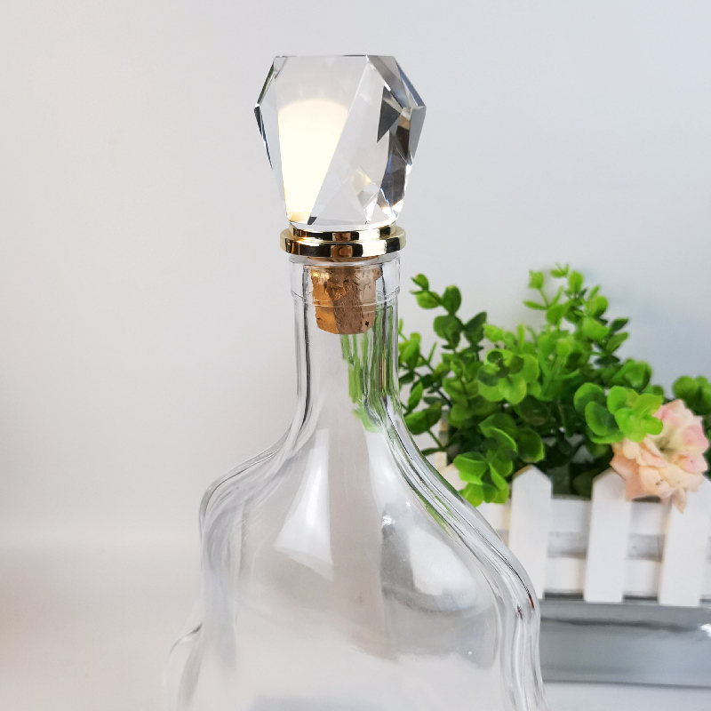 Triangular new strange shaped vodka bottle crystal glass cork products ...