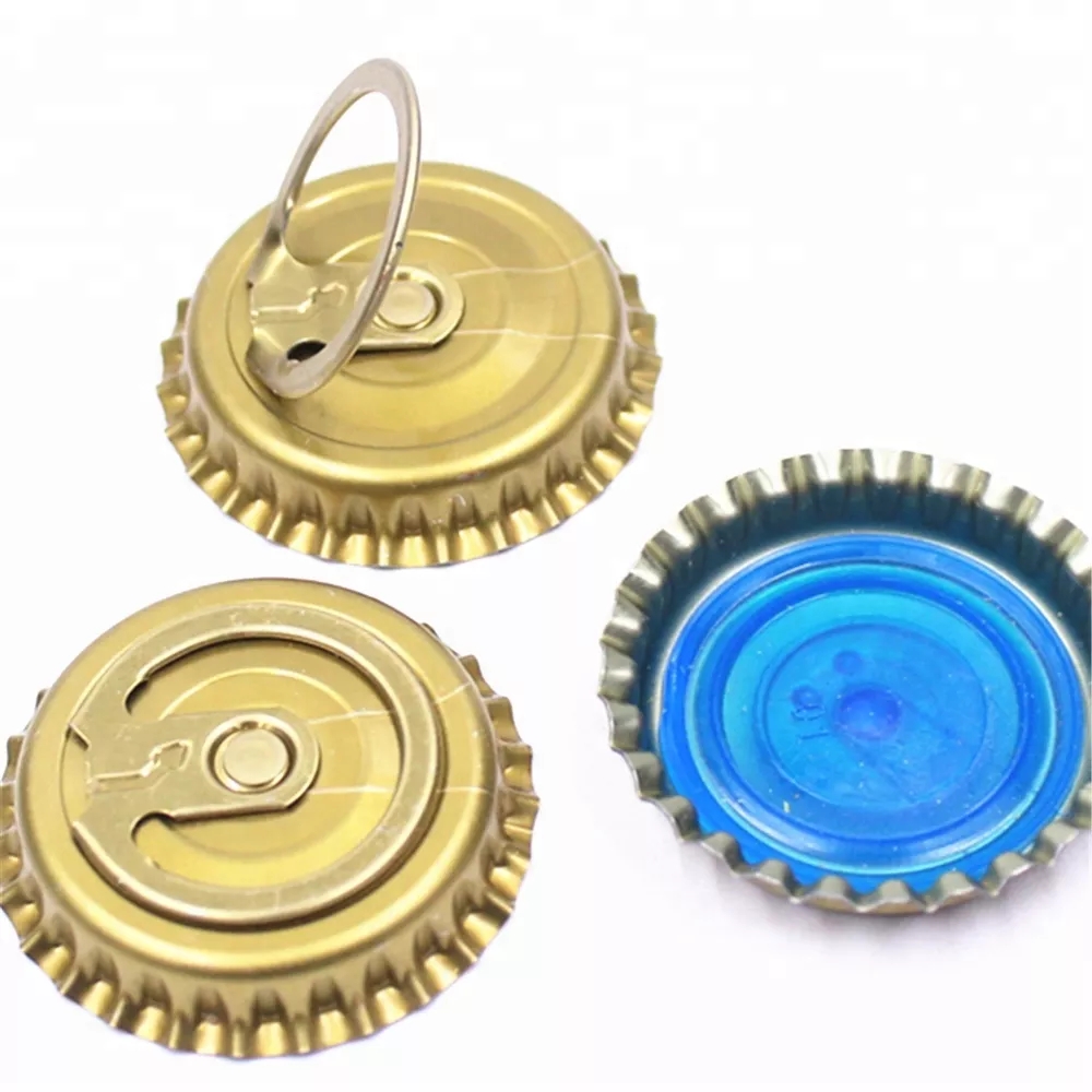 customize color easy open crown cap with ring for beer glass bottle ...