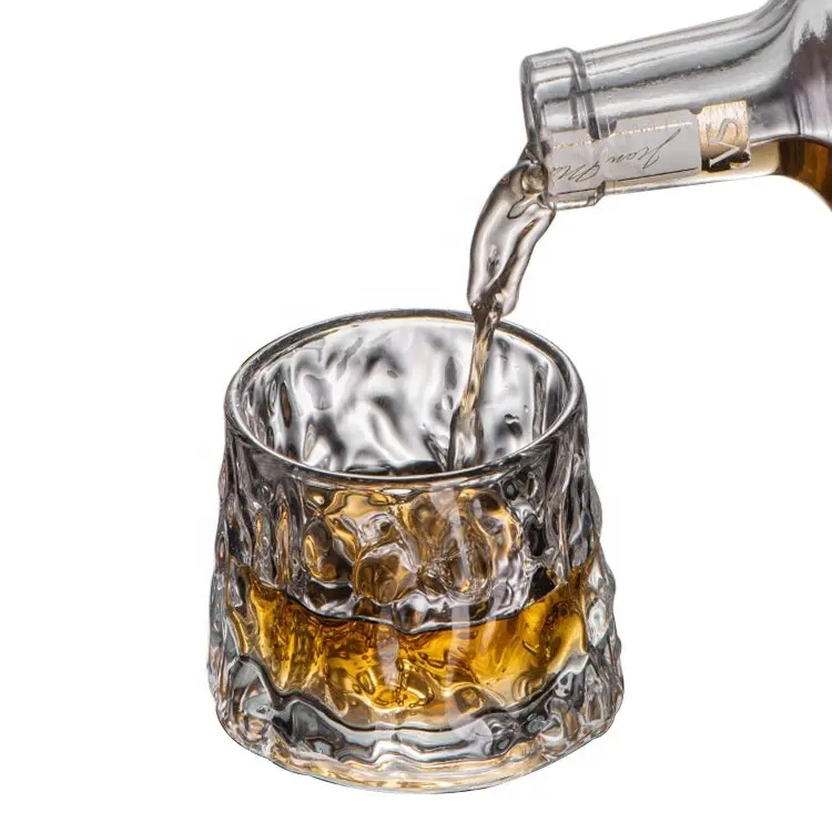 Rotatable Wine Glasses Old Fashioned Whisky Glasses Tumbler Rocks Bar ...