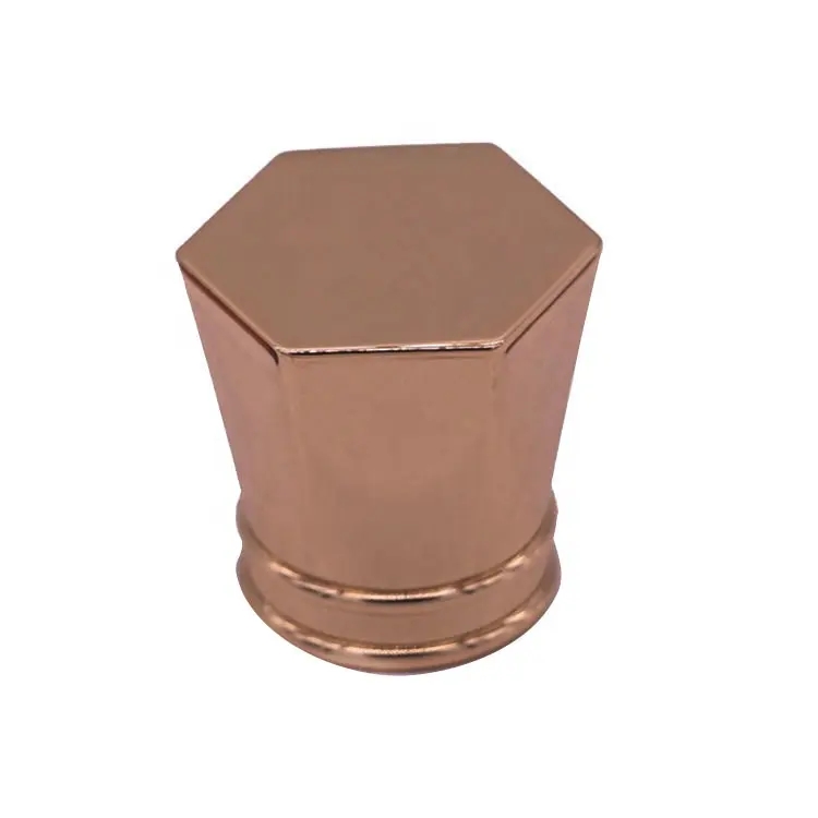 Gold Color Pentagon Metal Zamac Cap Zinc Alloy Perfume Caps For FEA 15 ...