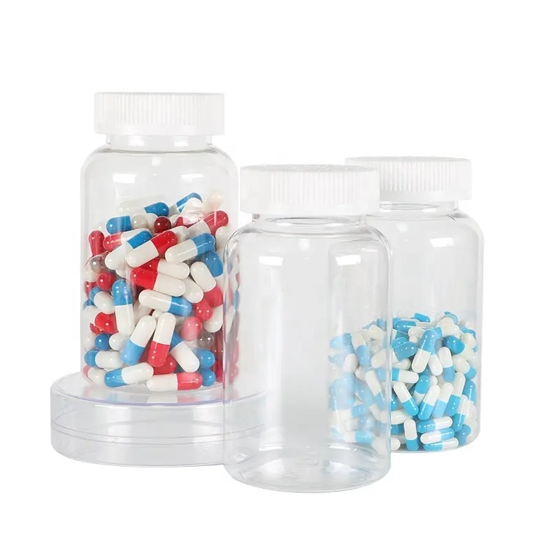 In Stock 400ml Pet Vitamin Pill Bottle Plastic Capsule Bottle Jar With ...