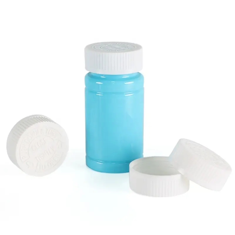 Custom Cheap Pet Capsule Container 100ml Sky Blue Empty Supplement ...