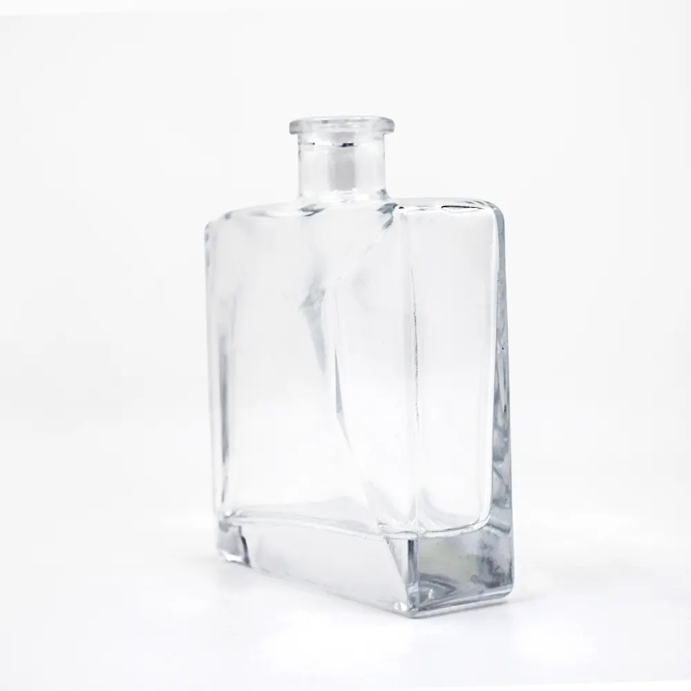 High Quality 500ml 750ml Flat Square Rectangle Flint Glass Liquor Wine ...