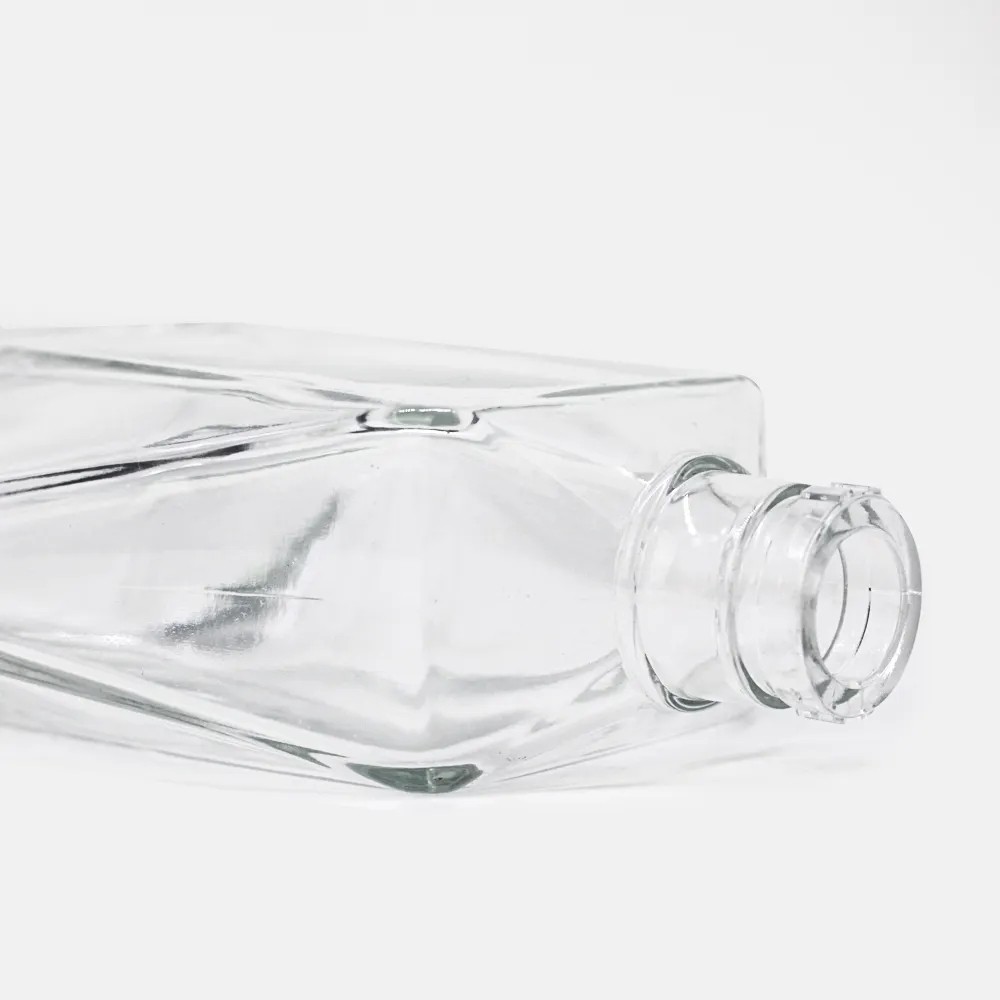 Unique Design Embossed Glass Custom Shape Glass Liquor bottle for ...