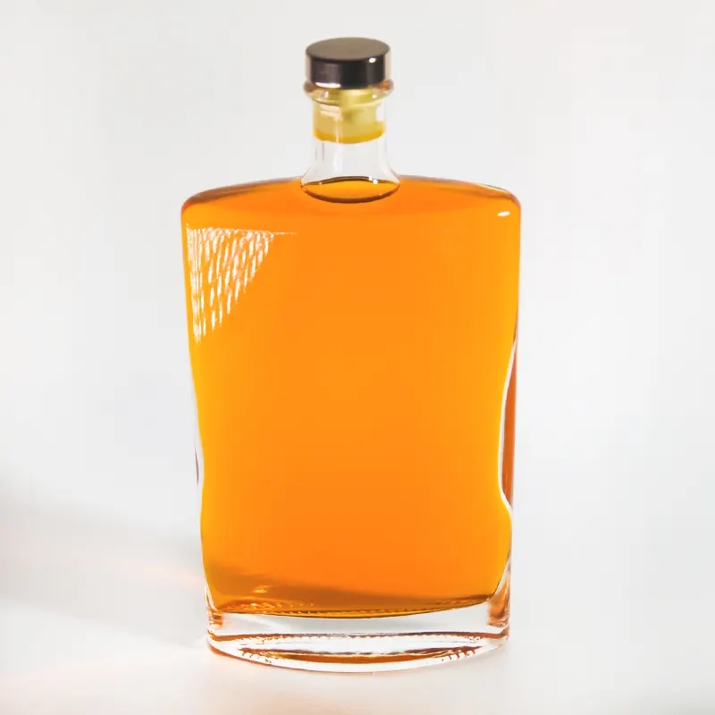 Fancy liquor bottle tabular spirit whiskey bottle with cork