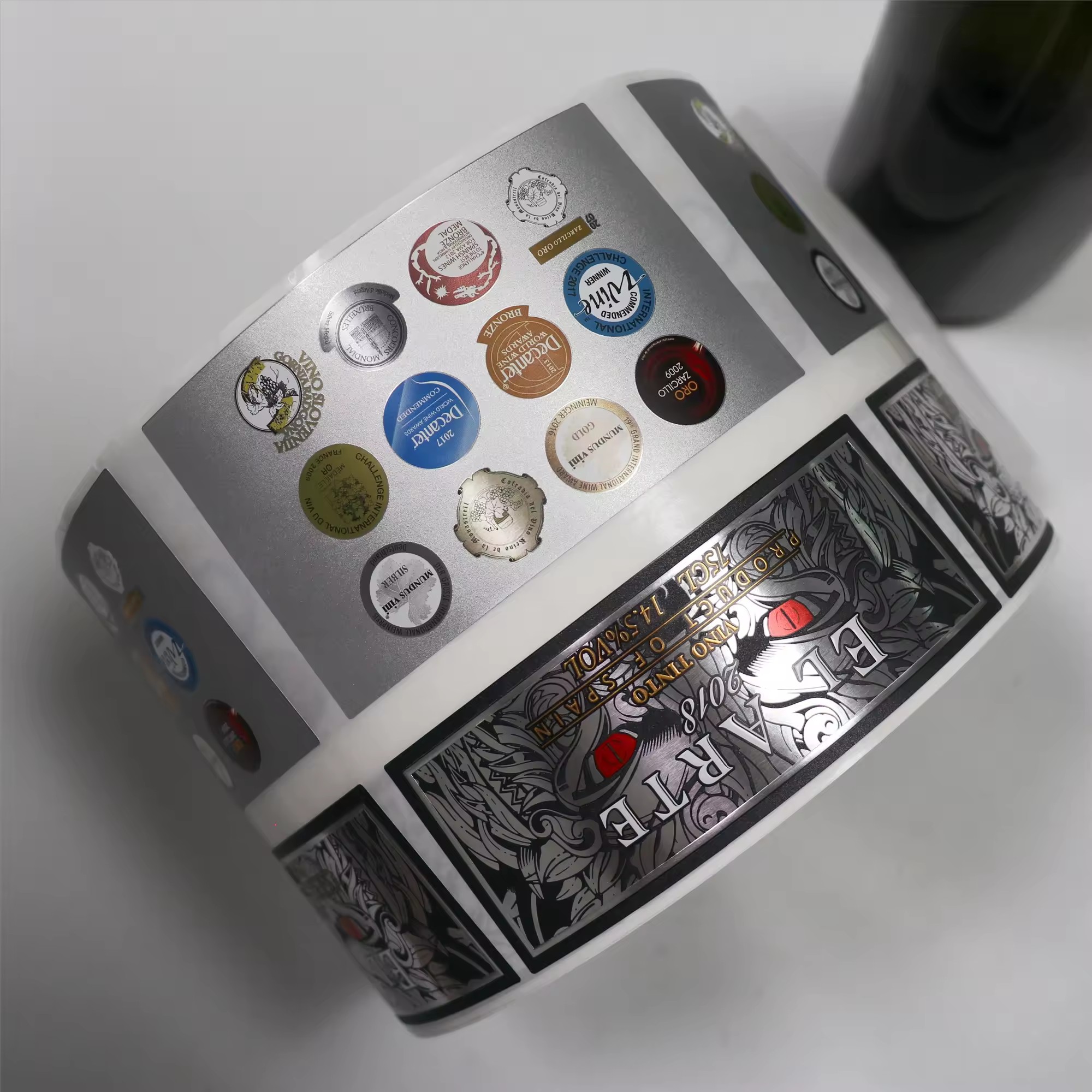 Custom Printing Self-adhesive Paper Sticker Gold Foil Embossed Logo ...