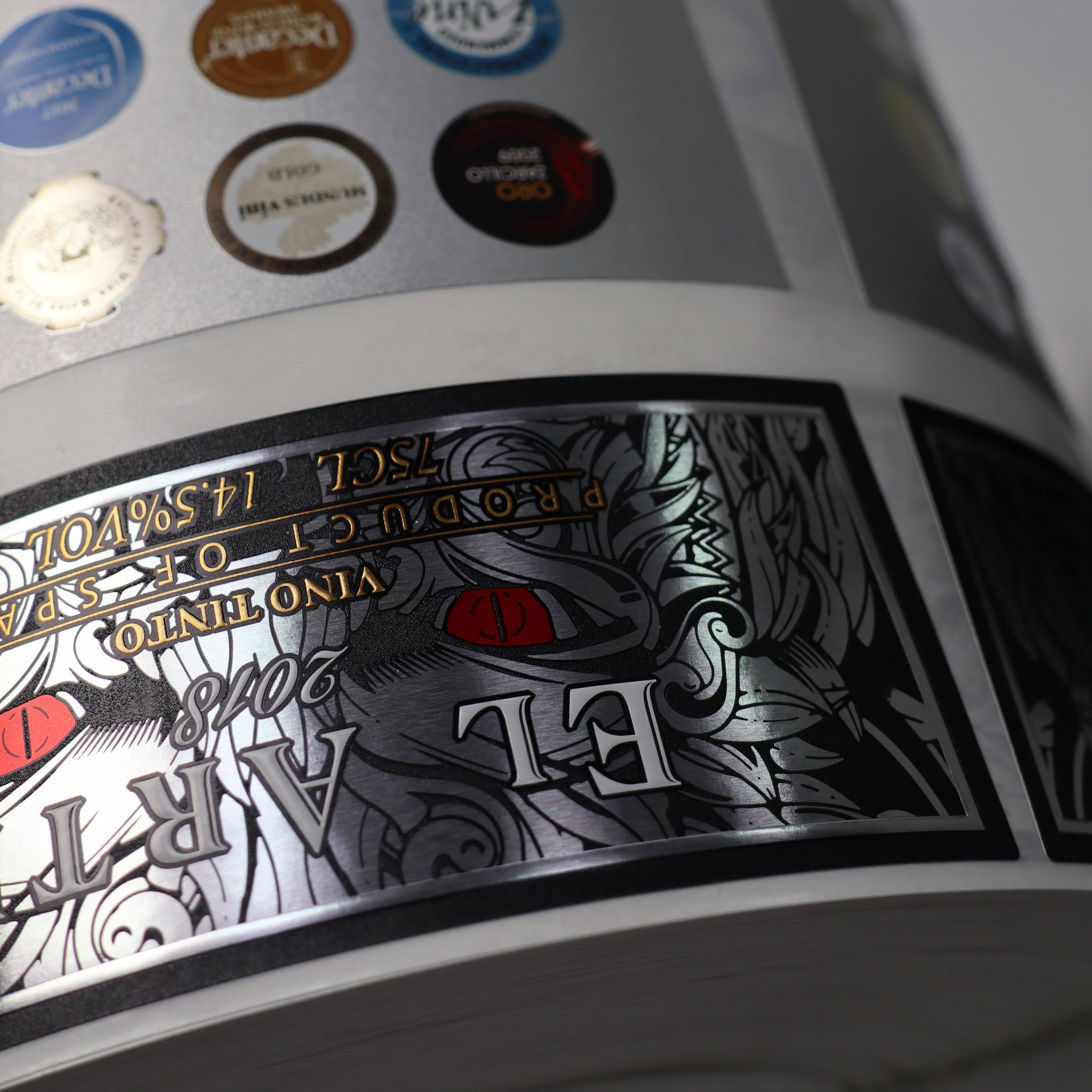 Custom Printing Self-adhesive Paper Sticker Gold Foil Embossed Logo ...