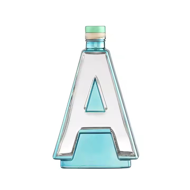 Fancy design painting 750ml whisky bottle 500ml 700ml blue color whisky ...