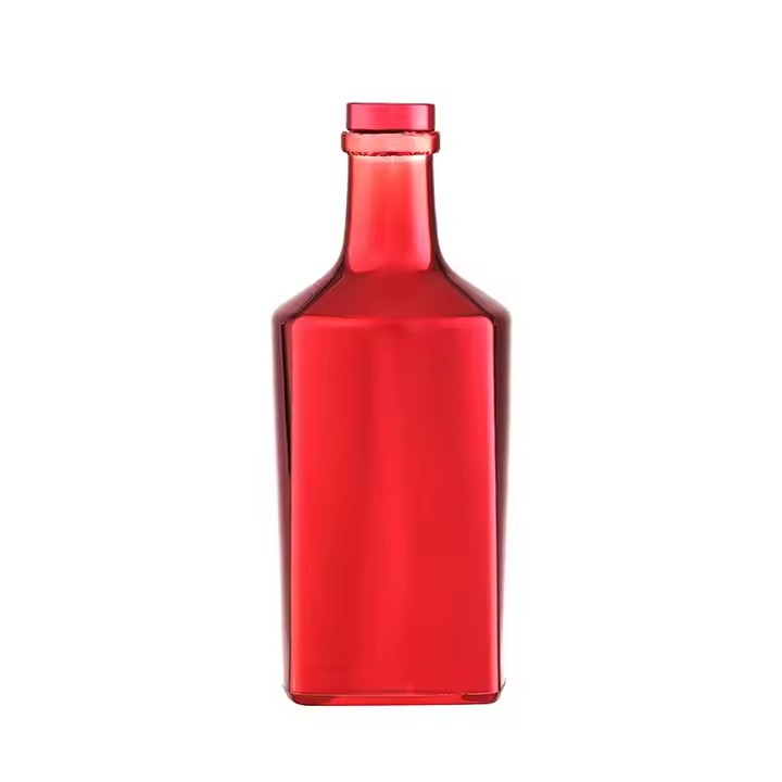 Latest Design red color square bottle custom logo sample luxury 700ml ...