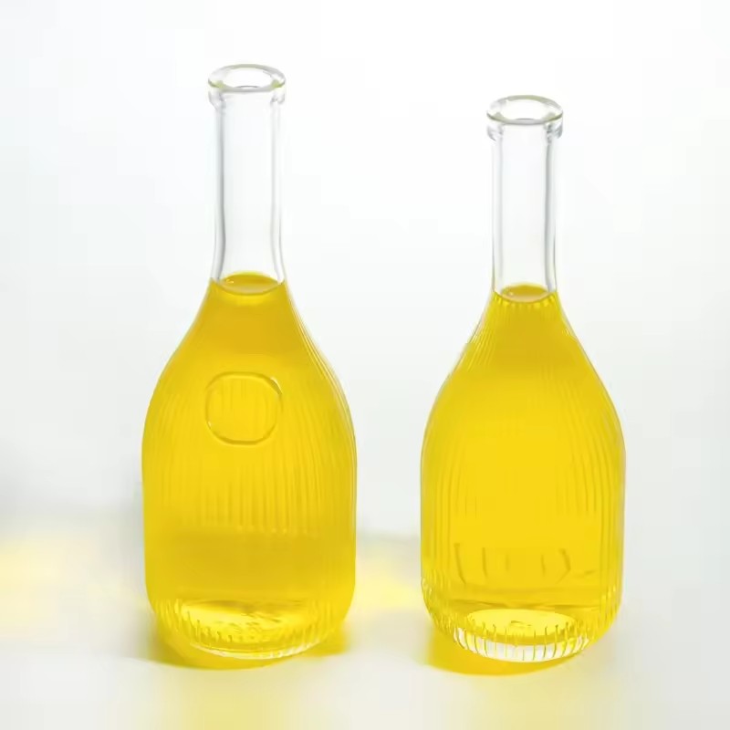 Custom 500ml Super Flint Glass Wine Bottles Round Shape with Screw Cap ...