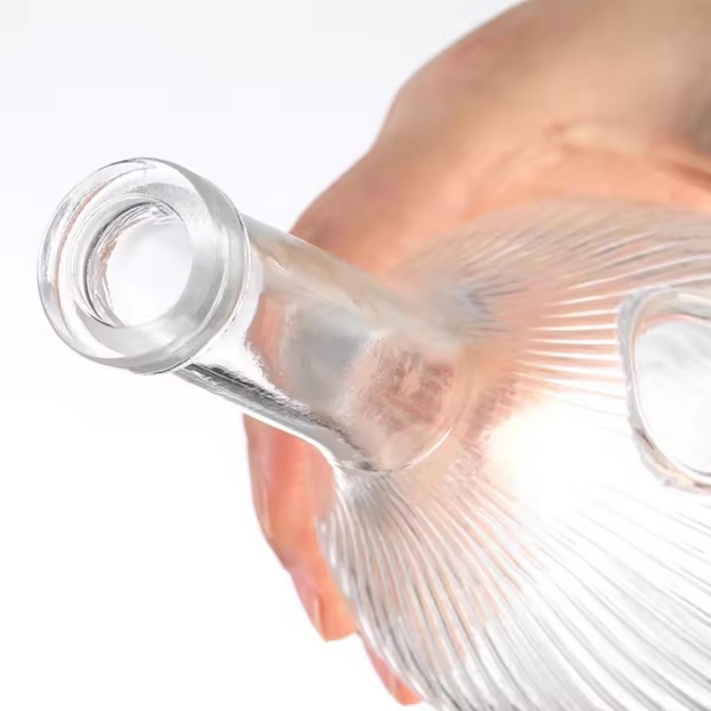 Custom 500ml Super Flint Glass Wine Bottles Round Shape with Screw Cap ...