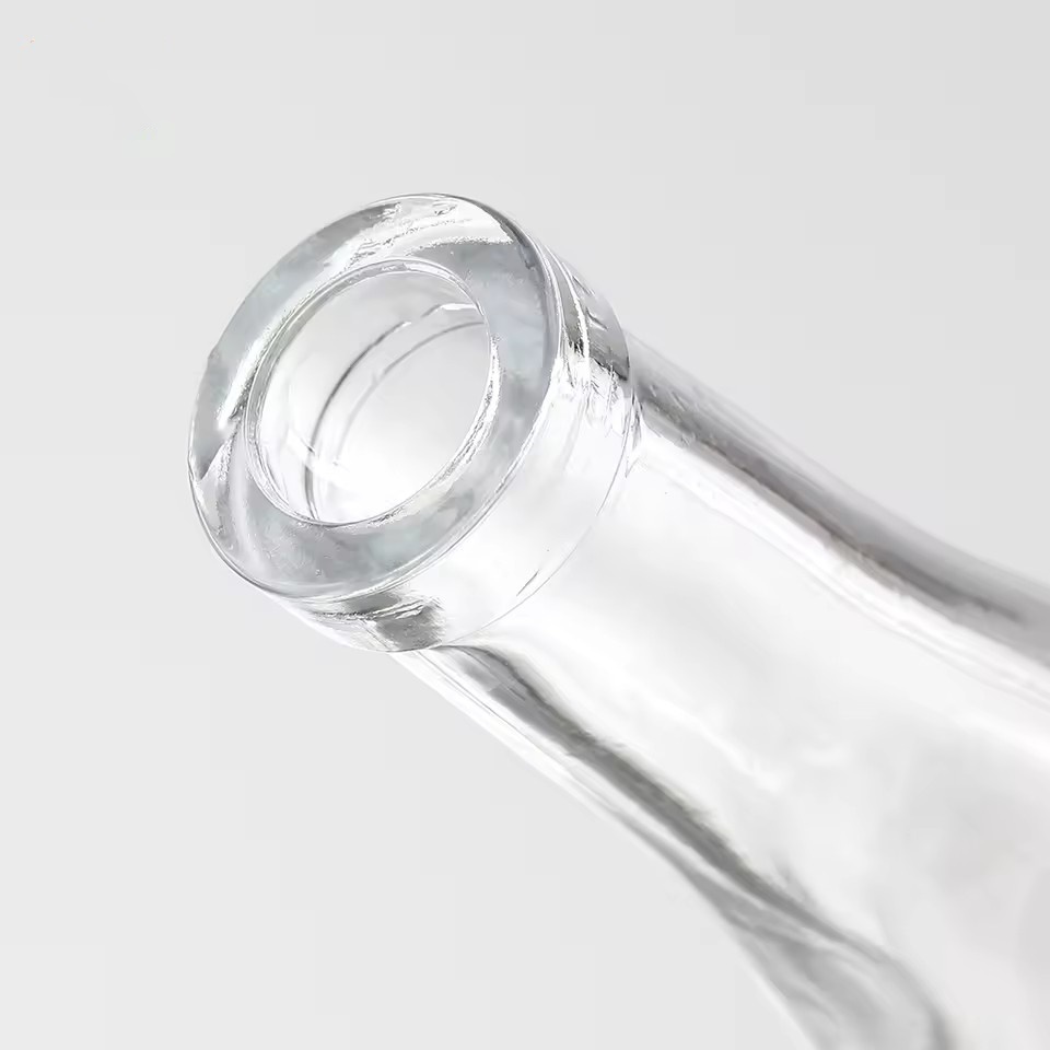 Custom 750ml Clear Long Neck Glass Wine Bottle 75cl 16oz Conical Shape ...