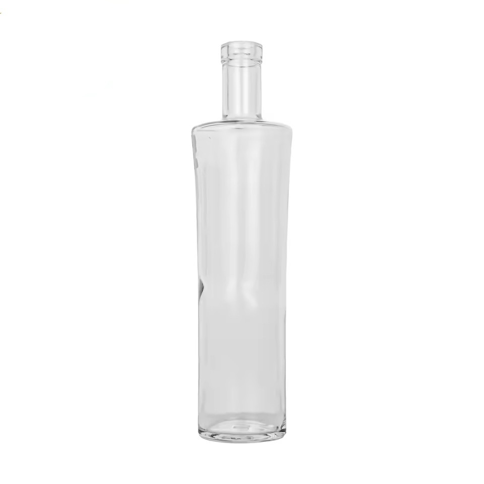 750 ml Tall Round Flint Glass Bottle for Liquor Wine Whisky Alcohol ...