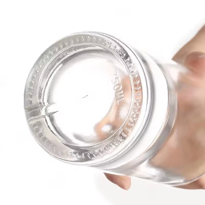 750ml Clear Glass Wine Spirit Bottle with Cork Sealing Elegant Glass ...