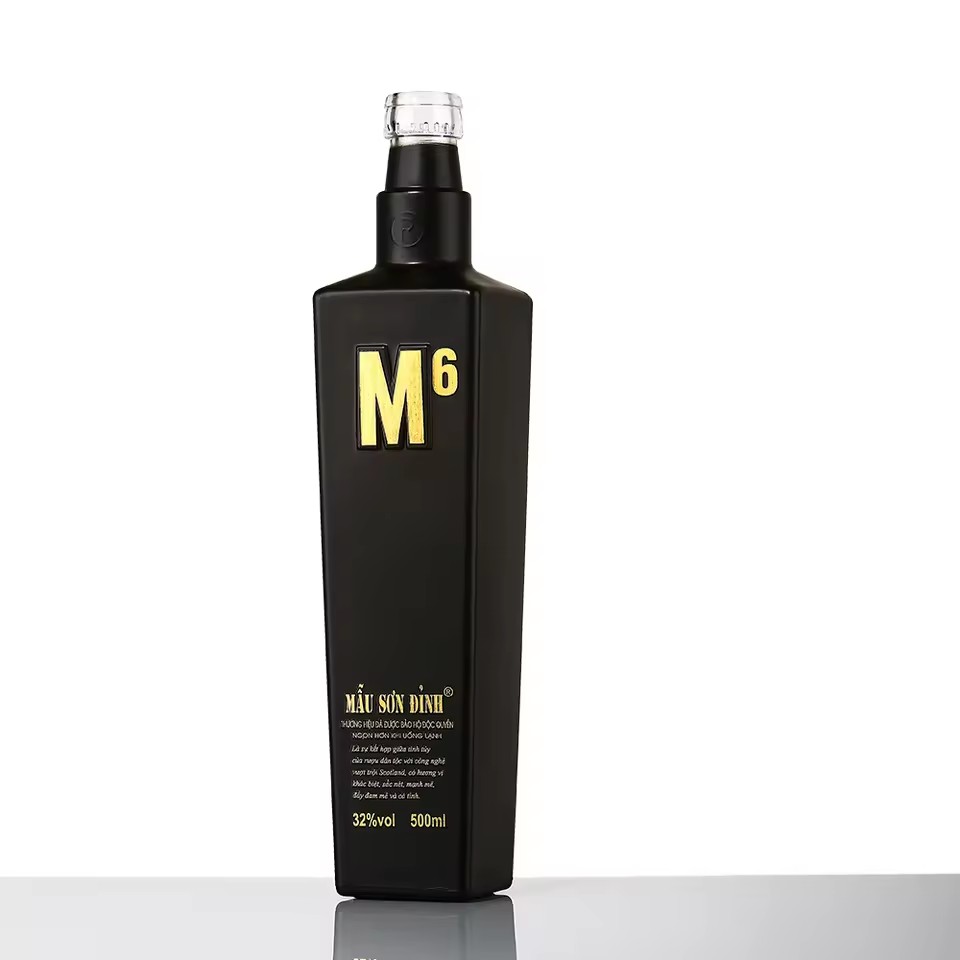 Luxury Custom Square Spray Black Hot Stamping Glass Bottles Elegant ...