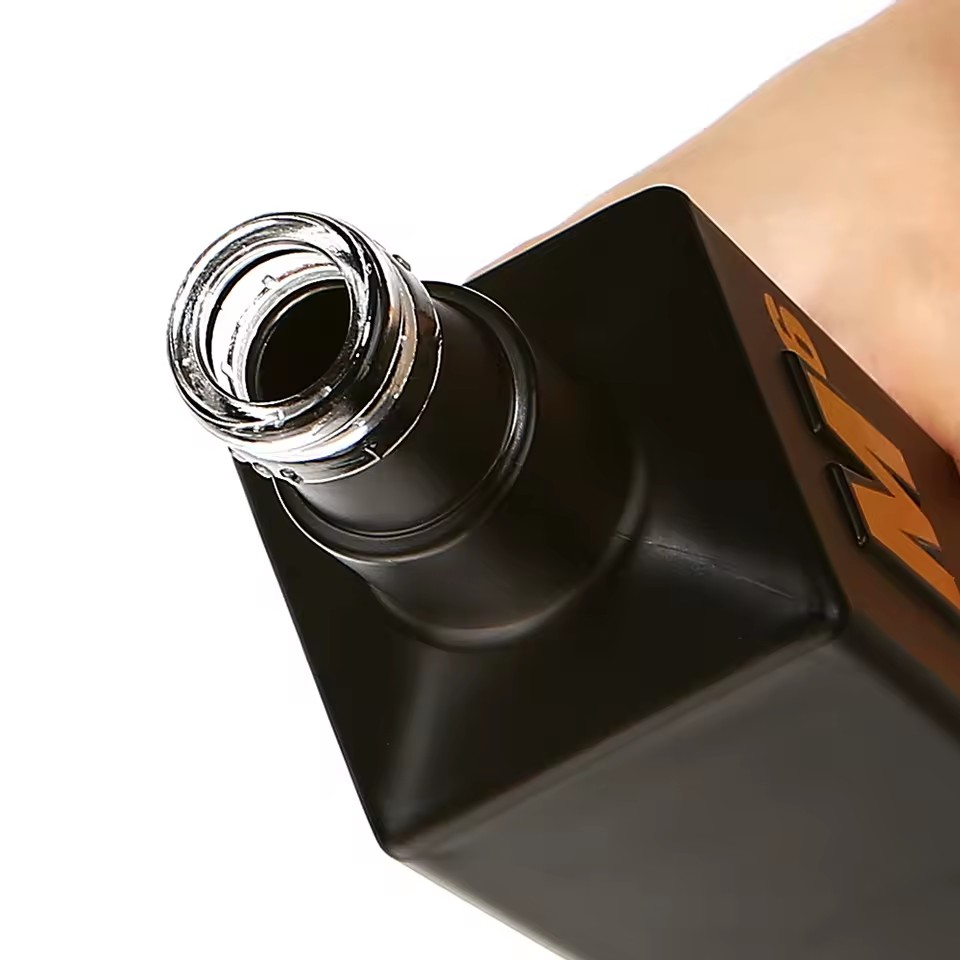 Luxury Custom Square Spray Black Hot Stamping Glass Bottles Elegant ...