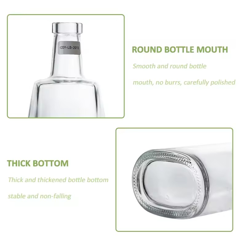 Custom Made Liquor Gin Whiskey Glass Bottle 700ml Glass Spirit Bottles ...